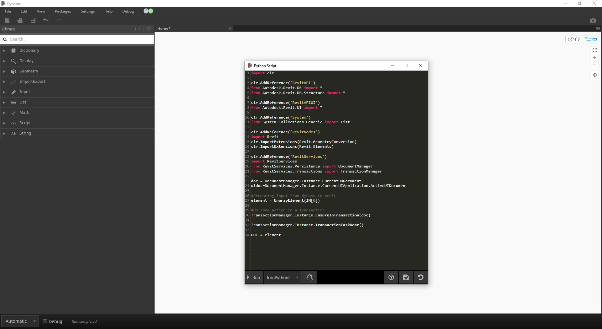Gabarits Python dans Dynamo 2.0 | Guide Dynamo