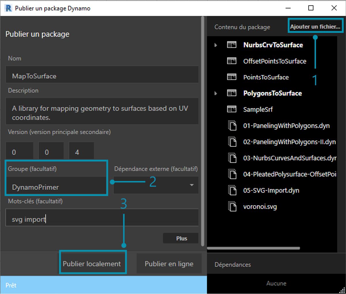 Publication d'un package | Guide Dynamo